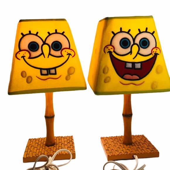 Accents | Spongebob Squarepants Tiki Embroidered Fabric Lamp | Poshmark